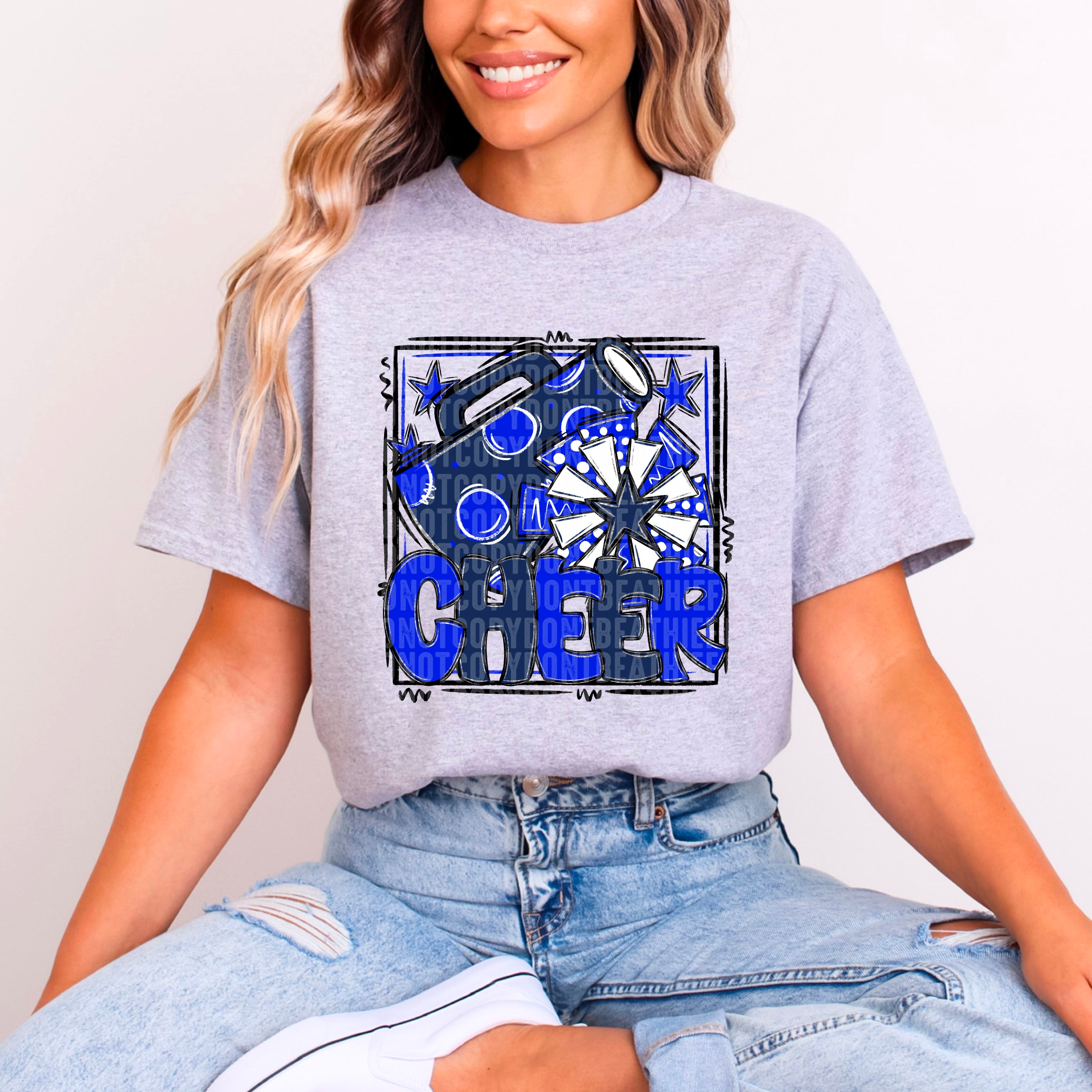 Cheer - Navy & Blue - w/ Frame – Grace & Co. Designs